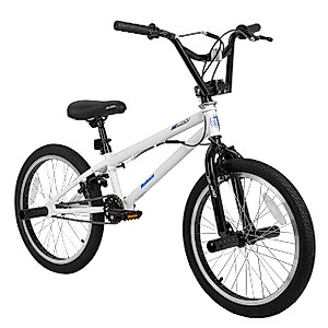 HH HILAND 20 inch Freestyle Kids BMX Bike, Beginner-Level to Advanced Riders with 360 Degree Gyro & 4 Pegs, Kids' Bicycles for Boys, Girls, White