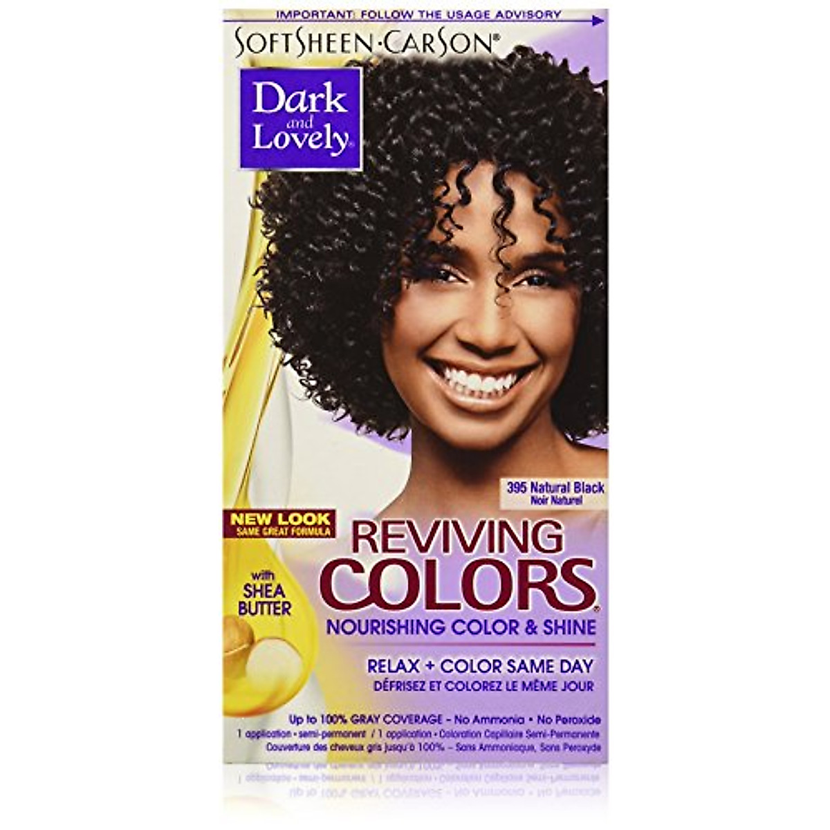 SoftSheen-Carson Dark and Lovely Reviving Colors Nourishing Color & Shine, Natural Black 395