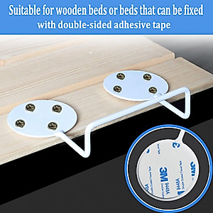 Non Slip Mattress Slide Stopper, Retainer Bar Anti-Slip Baffle Secure Grip Fits Most Wooden Bed Frames Easy Installation Metal Pad Gripper 6PCS White