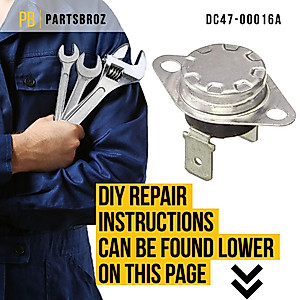PartsBroz Dc47-00016a Thermal Samsung Dryer Dv218aew/xaa Dv40j3000ew/a2 Dv42h5200ep/a3 Dv42h5200ew/a3 Dv45h7000ew/a2 Dv210aew/xaa Dv219aew/xaa Dv220aew/xaa Dv365etbgwr/a3 Dv419aew/xaa Dv42h5000ew/a3