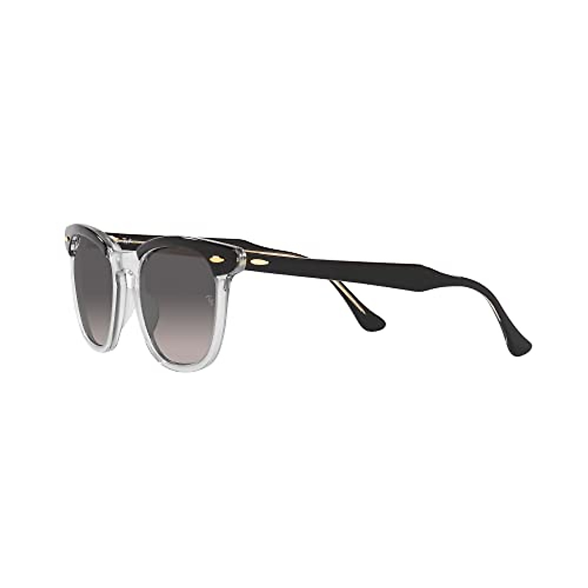 Ray-Ban RB2298F Hawkeye Low Bridge Fit Square Sunglasses, Black On Transparent/Grey Gradient Polarized, 54 mm
