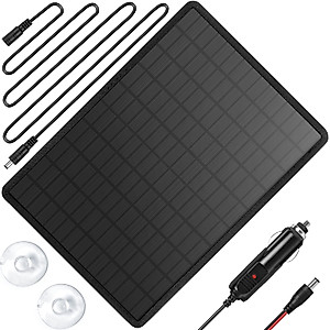 Mellours 10W, Solar Battery Charger 12 Volt, Keep Battery Healthy & Ready 100%, 9 FT Extension Cable, Solar Trickle Charger, Solar Car Battery Charger, Boat Battery Charger, Solar Battery Tender