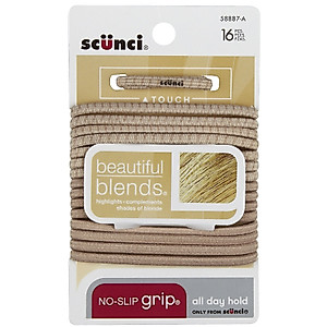 Scunci, No Damage Elastic Hair Ties, Blonde