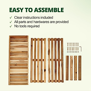 BEEFURNI Acacia Shoe Rack Bench, 3-Tier Sturdy Shoe Storage Bench, Wooden Shoe Organizer, 300 LBS Load Capacity, Perfect for Closet Entryway Bathroom, 1-Year Manufacturer Warranty, Natural Acacia