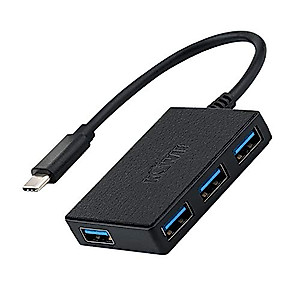 KIWIFOTOS 4 Ports USB C to USB 3.0 Data Hub Splitter, Type C Data Extender Adapter for MacBook Air, Mac Pro/Mini, Surface Pro, Notebook PC, Laptop, USB Flash Drives, Keyboard, Card Reader and More