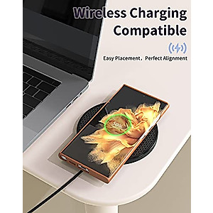 DDJ Samsung Galaxy S23 Ultra Case, Thin Full Leather Wrap, Shockproof, Classic Slim Design, Raised Screen & Camera Protection, Brown