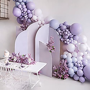 RUBFAC 87pcs Pastel Purple Balloons Different Sizes 18 12 10 5 Inches for Garland Arch, Premium Purple Latex Balloons for Birthday Party Wedding Baby Shower Bridal Shower Decorations