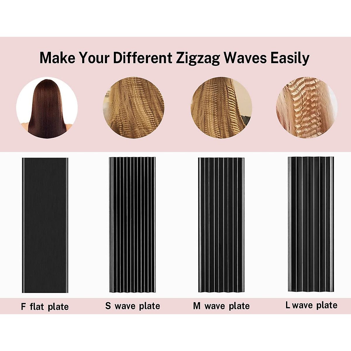 Pulla Hair Straightener and Crimper - 4 in 1 Tourmaline Ceramic Flat and Curling Iron for Hair Styling with Adjustable Temperature - Salon High Heat 320°F - 430°F for All Hair Types