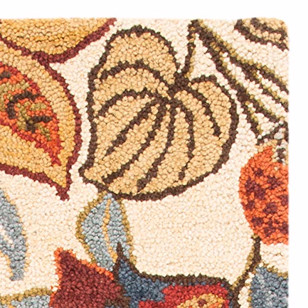 SAFAVIEH Jardin Collection 5' x 8' Beige / Multi JAR952A Handmade Floral Premium Wool Area Rug
