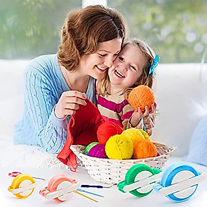 Shindel 19PCS Pompom Maker Kit, Pom-pom Maker Fluff Ball Waver with 12 Skeins Yarn for DIY Crafting Wool Yarn Crochet Knitting