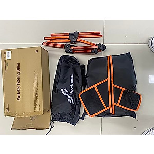 Sportneer Portable Folding Lightweight Camping Chair Camp Chair for Adults Foldable Compact Beach Backpacking Chairs Outdoor Chair for Camping Hiking Lawn Picnic Outside Travel (2, Orange)