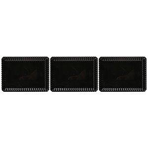 Fineline Settings 3-Piece Retail Pack Flairware Serving Tray, 9 by 13-Inch, Black