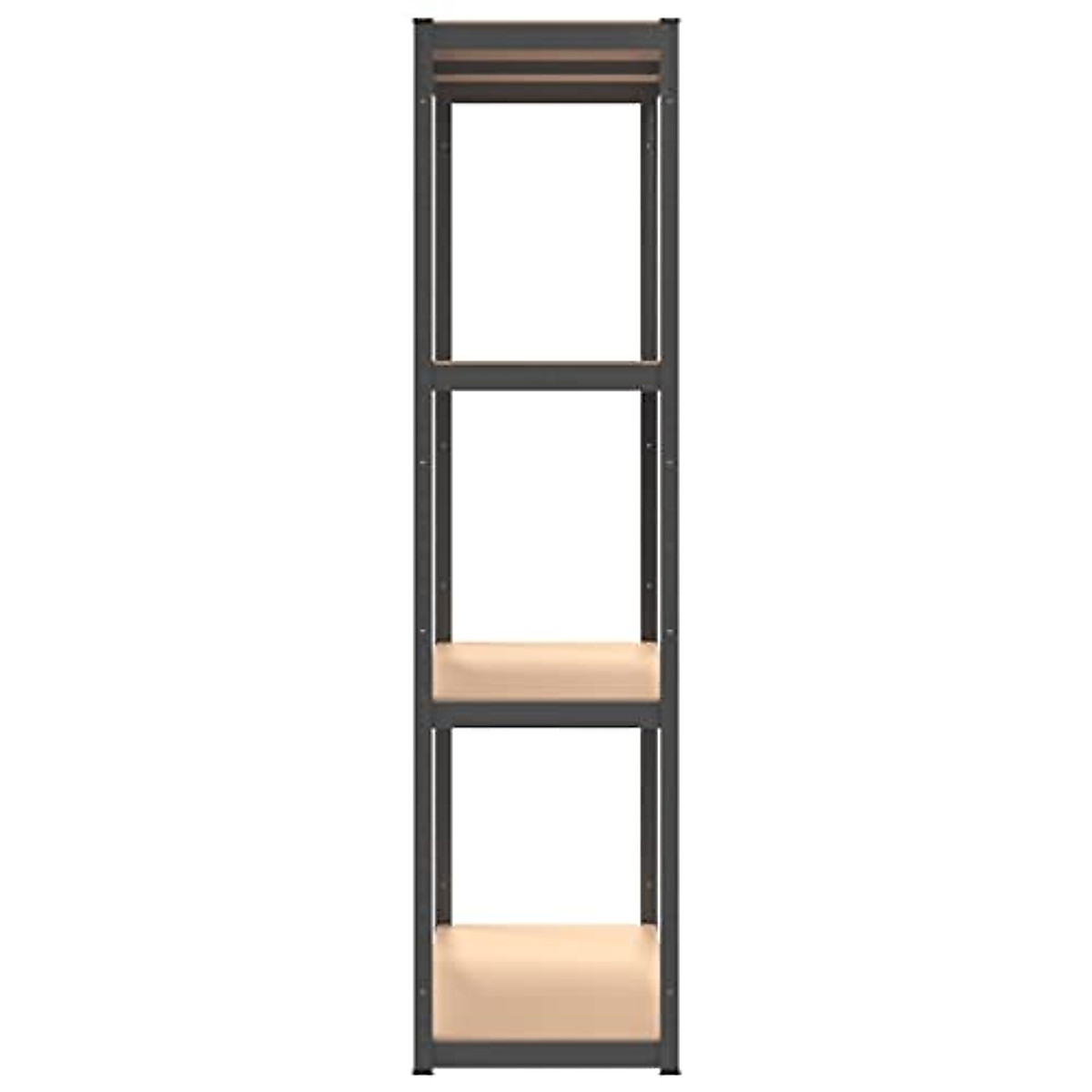 vidaXL 4-Layer Storage Shelf, Galvanized Steel & Engineered Wood Construction, Industrial Style Anthracite Shelving Unit, Commercial or Residential Use