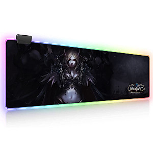 Sylvanas RGB Soft Gaming Mouse Pad Large Oversized Glowing Led Extended Mousepad Non-Slip Rubber Base Computer Keyboard Pad Mat 31.5X 11.8in