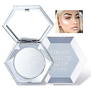 Shimmering Body Highlighter Makeup Palette Glitter Face Highlight Contouring Makeup Palette Smooth Glitter Powder Nose Eye Contour Palettes Glow Illuminator for Face & Body Women Cosmetics (Pearl White)