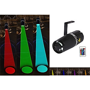 SENLAN LED pinspot Stage Light- SENLAN 9W RGB 3-in-1 Beam Light by IR Remote Controller