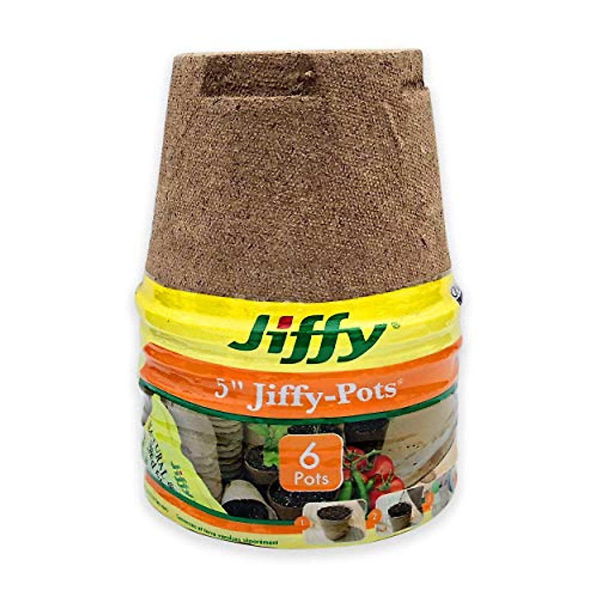 PLANTATION PRODUCTS Jp508 Round Peat Pot, 5-Inch, 6-Pack