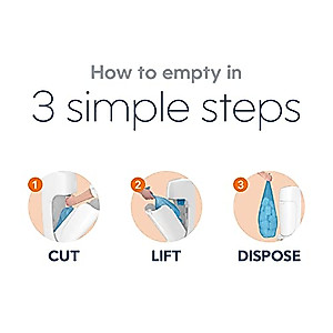 Diaper Genie Complete Diaper Pail (White) with Antimicrobial Odor Control | Includes 1 Diaper Trash Can, 3 Refill Bags, 1 Carbon Filter