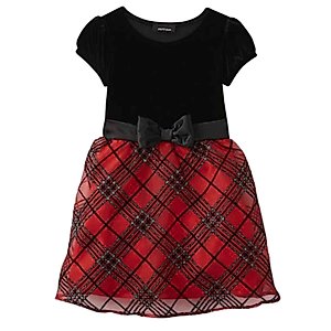 Amy's Closet Girls Red Red & Black Plaid Holiday Party Special Occasion Dress 4