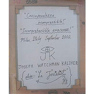 Joseph KALIHER (Texas 1970) INCOMPREHENSIBLE AWARENESS OIL on CANVAS cm 50x40