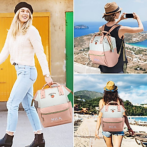 ZOMAKE Travel Laptop Backpack for Women Men:Anti Theft Water Resistant College School Bag - Computer Bookbag Business Work Backpacks Fits 15.6 Inch Laptop (Peach)