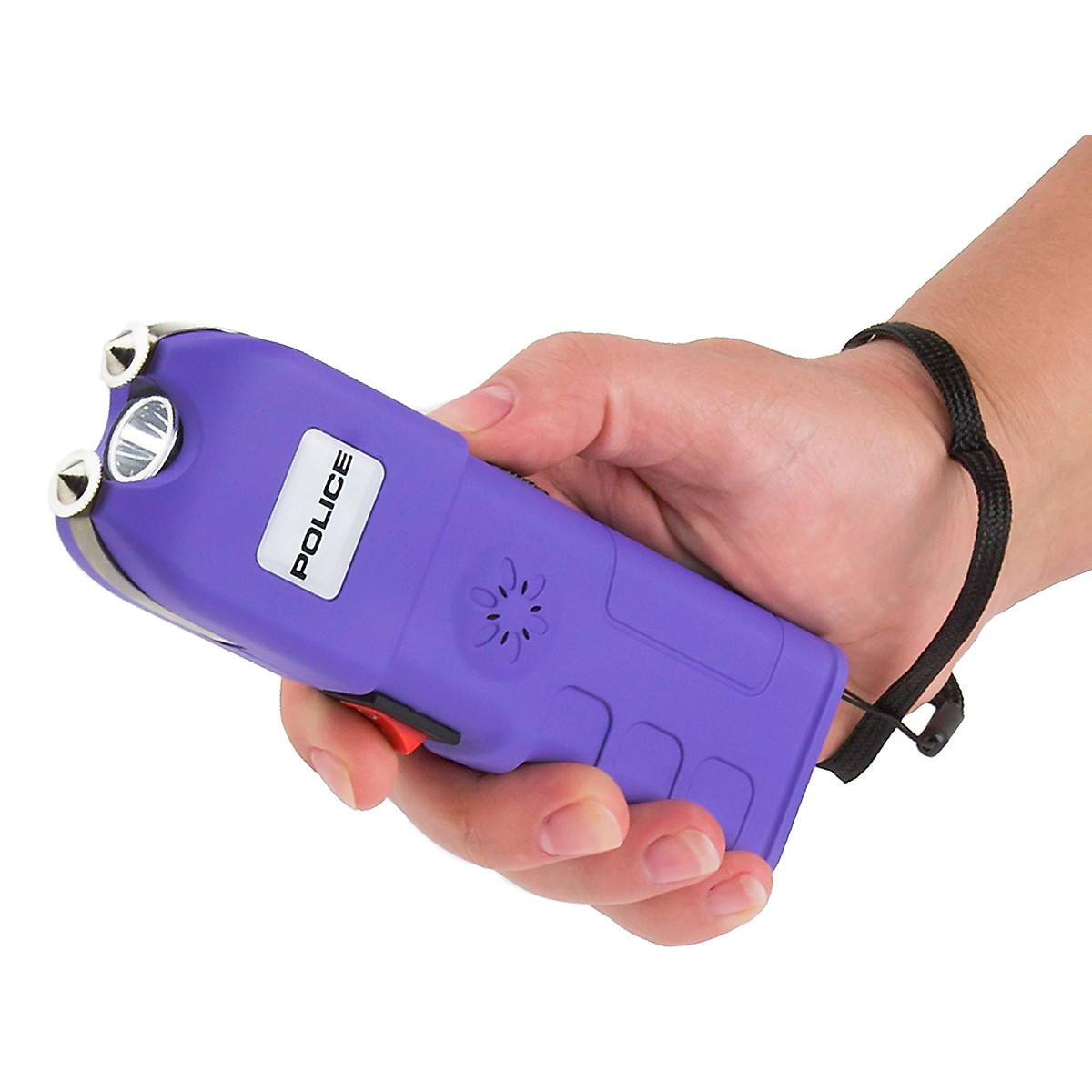 POLICE 928 Stun Gun with LED Flashlight and Siren Alarm, Purple