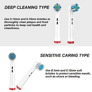 Benzili for Oral B Replacement Heads,Braun Replacement Brush Heads,Deep Cleaning Toothbrush Replacement Heads,Compatible with 7000/Pro 1000/9600/ 5000/3000/8000/-8 Pack