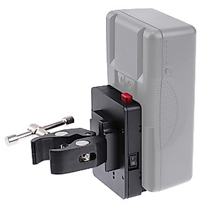 Foto4easy V-Lock Mount Battery Power Supply Plate Adapter with D-tap & Super Clamp for Portable Pocket Tiny Compact Nano V-Mount Battery