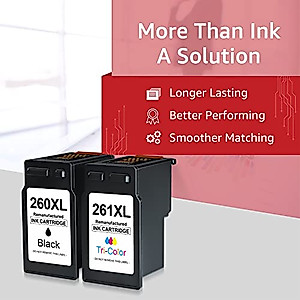 Palmtree Remanufactured Replacement for Canon 260 and 261 Ink Cartridges PG-260XL CL-261XL for Canon TS6420 TR7020 TS5320 Ink Cartridge Printers (1 Black, 1 Tri-Color)