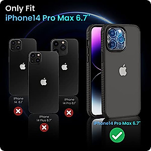 FLOVEME for iPhone 14 Pro Max Case [5 in 1], with [2 Pcs for iPhone 14 Pro Max Screen Protector +1 Pcs Camera Lens Protector], Silicone Edge Protective[Military Drop Proof], Compatible with Magsafe