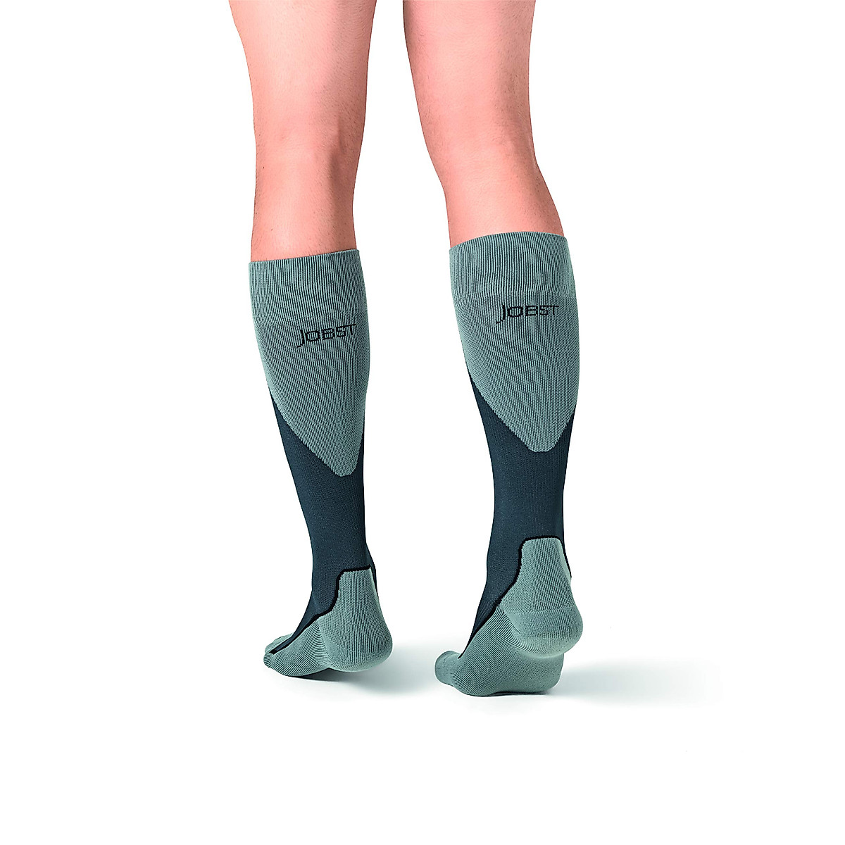 JOBST 7528911 Sport Knee High 15-20 mmHg Compression Socks, Black/Grey, Medium