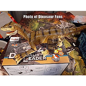 Hot Bee Remote Control Dinosaur Toys for Boys 4-7 8-12, Walking Robot Dinosaur Toy w/Light & Roaring Simulation Velociraptor, Dinosaur Gifts for Boys Age 4 5 6 7 8-12