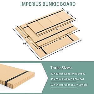 Imperius Mattress Support Wooden Bunkie Board/Bed Slats/Queen Bed Board Under Mattress Support(48"x 60" Full Size)