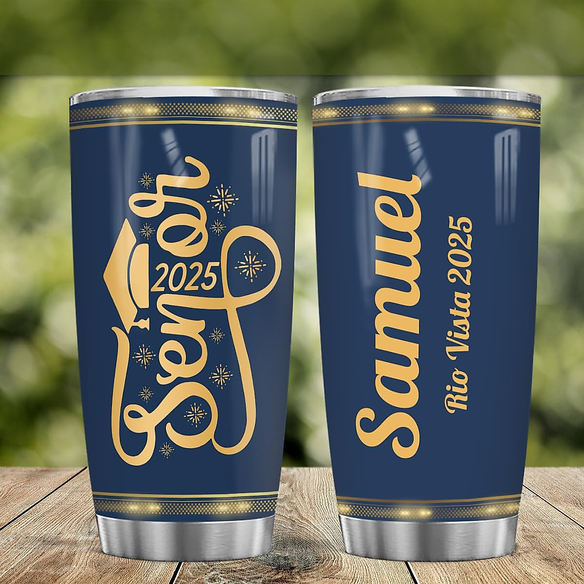 wowcugi Personalized Graduation Tumbler Senior Class Of 2025 Custom Cups with Lid 20oz 30oz Coffee Mugs Graduation Gifts Masters Tumblers for Men Women Graduating Daughter Son (Navy)