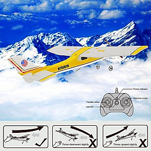 fisca RC Plane Remote Control Cessna 182 Airplane, 2.4Ghz 2CH Foam Drone Ready to Fly Aircraft Toy for Kids and Adults
