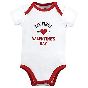 Hudson Baby baby boys Cotton Bodysuits and Toddler T Shirt Set, Valentine Heartbreaker, 0-3 Months US