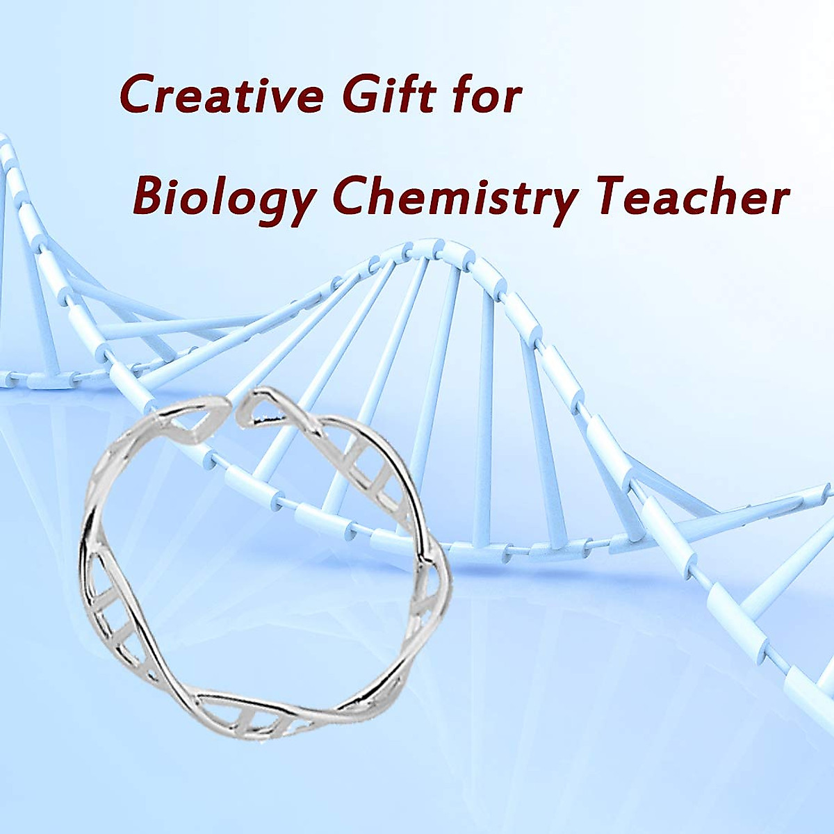 Zuo Bao DNA Chemistry Science Finger Ring Adjustable Ring Creative Gift For Biology Chemistry Teacher (DNA-ring)