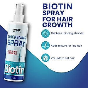 Biotin Hair Thickening Serum for Hair Growth and Volume - DHT Blocker for Hair Loss Prevention and Fine Hair Texturizing Spray