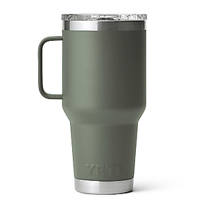 YETI Rambler 30 oz Travel Mug, Stainless Steel, Vacuum Insulated with Stronghold Lid, Camp Green