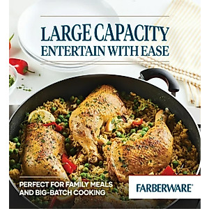 Generic 14-inch Easy Clean Nonstick Family Pan, Jumbo Cooker with Lid (Black), 15.37