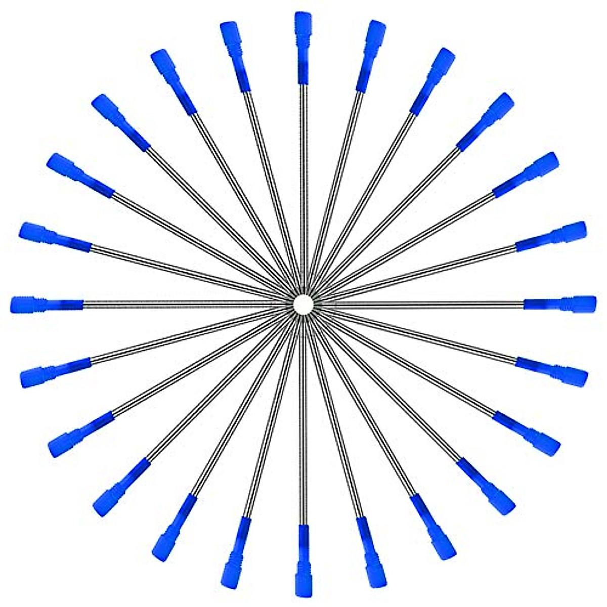 DunBong Black and Blue Ink Pen Refills Replacement Metal Ballpoint Refill 3.2 in for Big Diamond or Crystal Pen and Stylus Pens Pack of 5 (Blue)