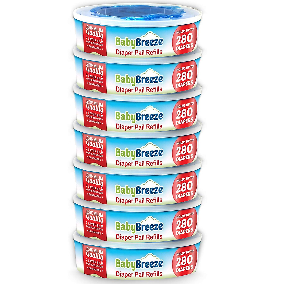 Diaper Pail Refill Bags Compatible with Playtex Diaper Genie- 1960 Count (7 Sets of 1 Pack) – by BabyBreeze