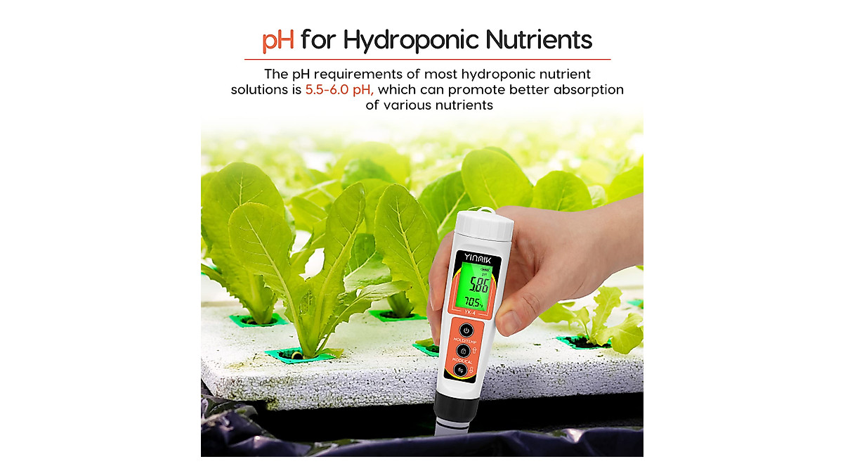 YINMIK 4 in 1 PH Meter for Home Gardening & Brewing