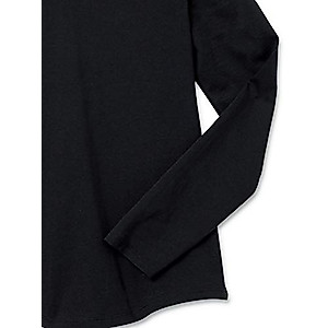 Amazon Essentials Women's Classic-Fit 100% Cotton Long-Sleeve V-Neck T-Shirt, Black, Large