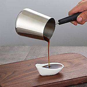 Butter Coffee Milk Warmer Mini Butter Melting Pot Turkish Coffee Warmer and Butter Melting Pot, Stainless Steel, 20-Ounce Capacity (600ML)