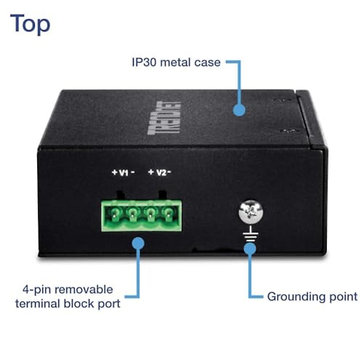 TRENDnet 5-Port Industrial Unmanaged Fast Ethernet DIN-Rail Switch, 5 x Fast Ethernet Ports, IP30, Operating Temperature Range of -40° – 75°C (-40° – 167°F), Lifetime Protection, Black, TI-E50
