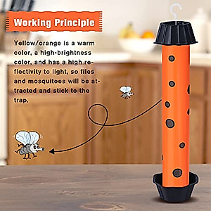 Stingmon 6 Pack Fly Trap Stick, Fly Traps Indoor for Home, Sticky Fly Trap Indoor/Outdoor, Flying Insect Catcher with Hanging Hook, Gnat, Mosquito, Flying Insect Killer