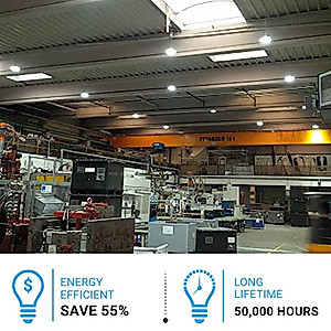 LEDMyplace LED High Bay Lights 100W 5700K Daylight White UFO High Bay Black LED Shop Lights for Garage Factory Workshop Warehouse Lighting 14500lm IP65 UL DLC Approved