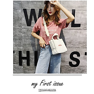 Cute Purse Cute Crossbody Bag Cute Messenger Bag for Teen Girls Canvas Crossbody Purse for Women (Beige)