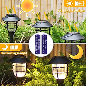 funkawa 4 Pack- Shockli AA 3.2V LiFePo4 650mAh Battery, AA 3.2V Solar Rechargeable Batteries - Ideal for Solar Garden Light
